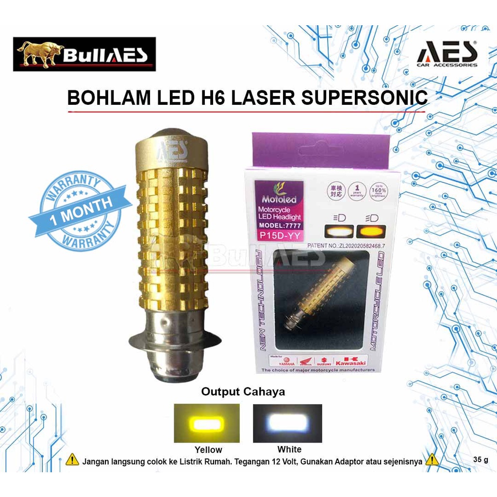 Jual Lampu Led H6 Laser Supersonic Led I led Headlamp H6 Laser Hi Loo ...