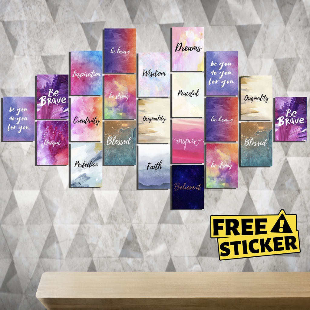 Jual Murah (16PCS) Poster Dinding Kamar Inspiratif Motivation Ukuran A5 ...
