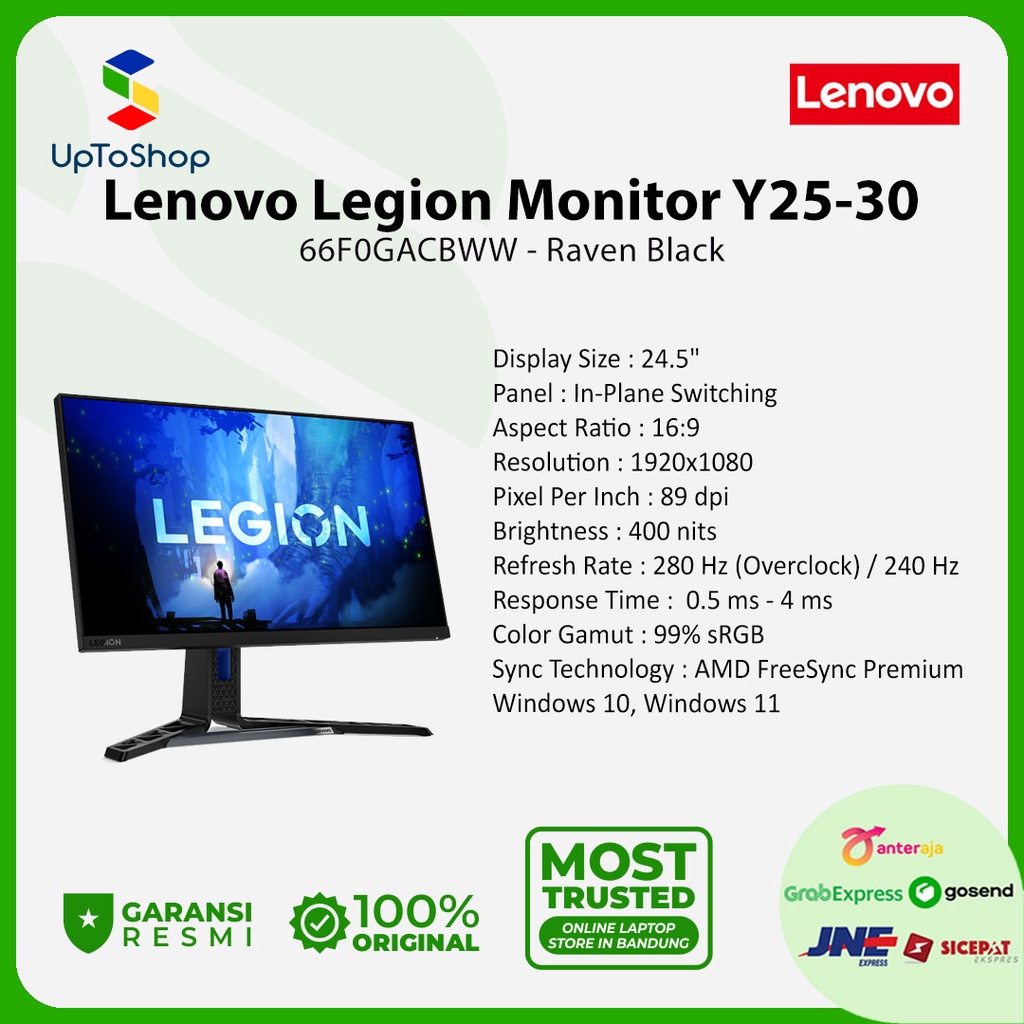 Jual Lenovo Legion Monitor Y25-30 24.5" FHD IPS 400 nits 99% sRGB 240 Hz | Shopee Indonesia