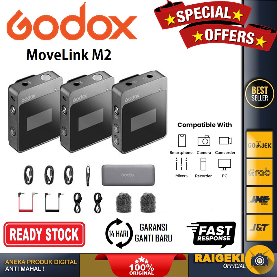Jual Godox MoveLink M2 2-Person Wireless Microphone System - GARANSI ...