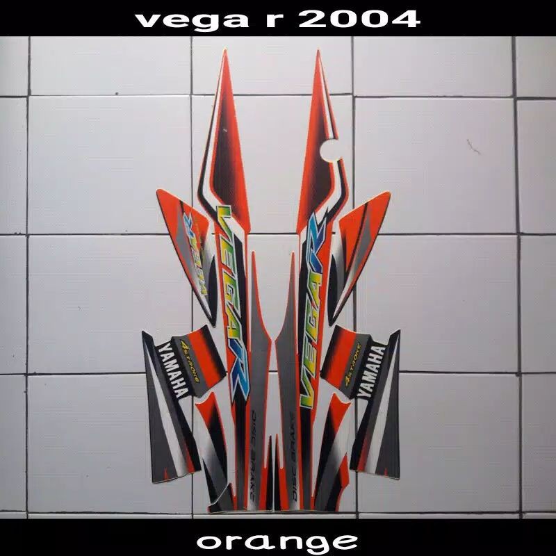 Jual Striping sticker lis body yamaha vega r lama old thn 2004 orange ...