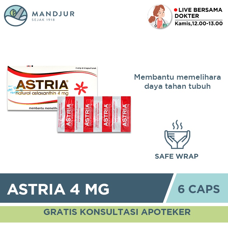 Jual Astria 4 mg 6 Kapsul - Suplemen Daya Tahan Tubuh | Shopee Indonesia