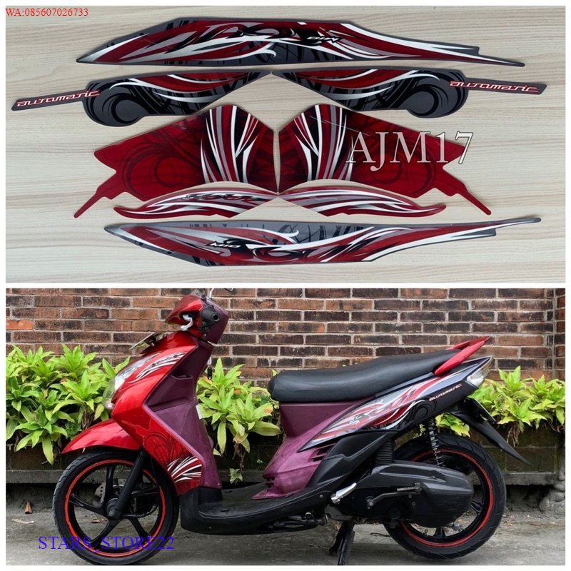 Jual (ORI) STIKER STRIPING MIO SOUL 2009 MERAH KUALITAS ORIGINAL PABRIK ...