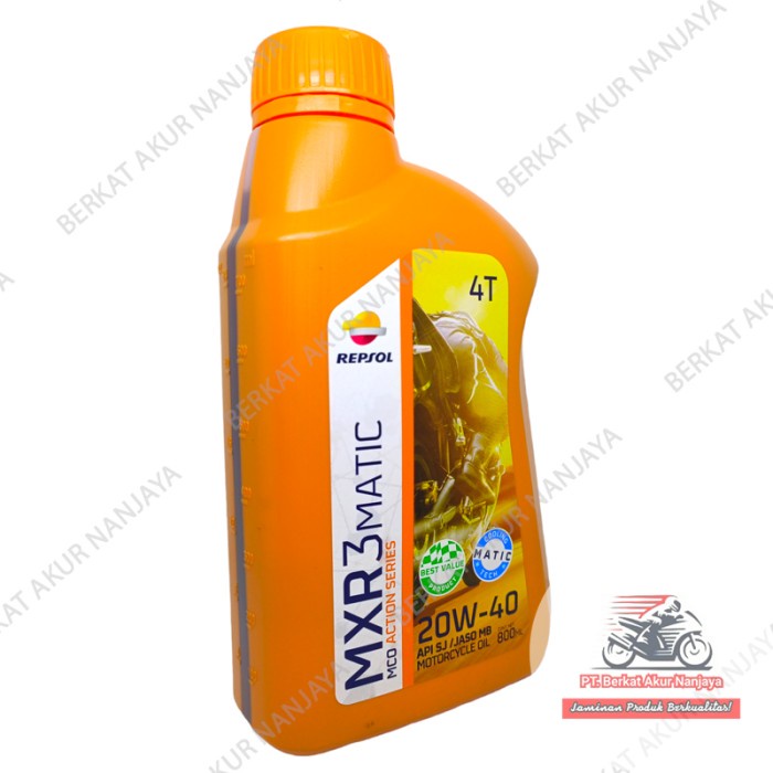 Jual Oli REPSOL MXR 3 MATIC 20W40 & MXR3 Matic 10w 30 0.8L SJ/MB 800 ML ...