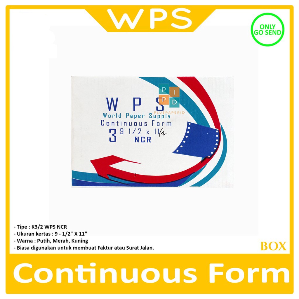 Jual WPS Continous Form 3 Ply 9 1/2 x 11/2 ( K3/2 ) - Box | Shopee ...