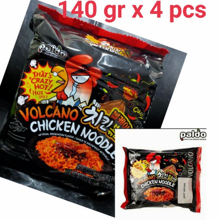 Jual paldo volcano chicken noodle 140gr x 4 PCs/mie korea MPD | Shopee ...