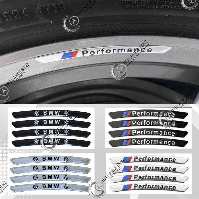 Jual 4PCS EMBLEM ALUMUNIUM STICKER VELG BMW M PERFORMANCE WHEEL STIKER ...