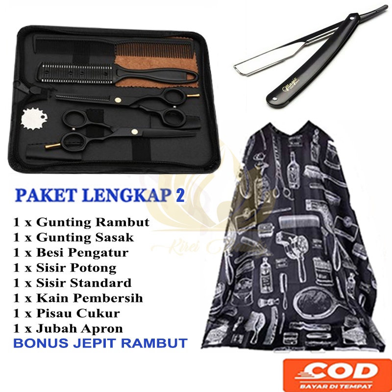 Jual [COD] Paket Alat Cukur Rambut Salon Barbershop Gunting Rambut ...