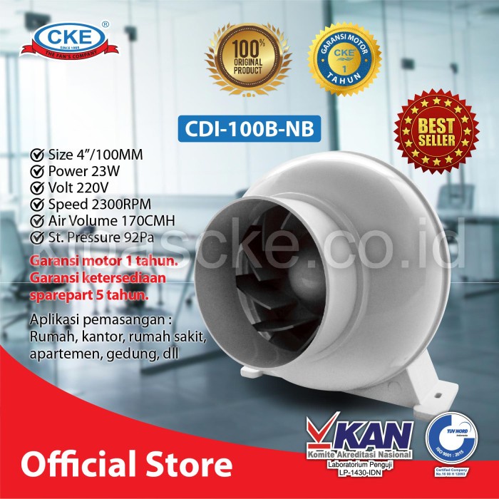 Jual Duct Inline 4 inch/ Inline Duct Fan Booster Exhaust Blower Toilet ...