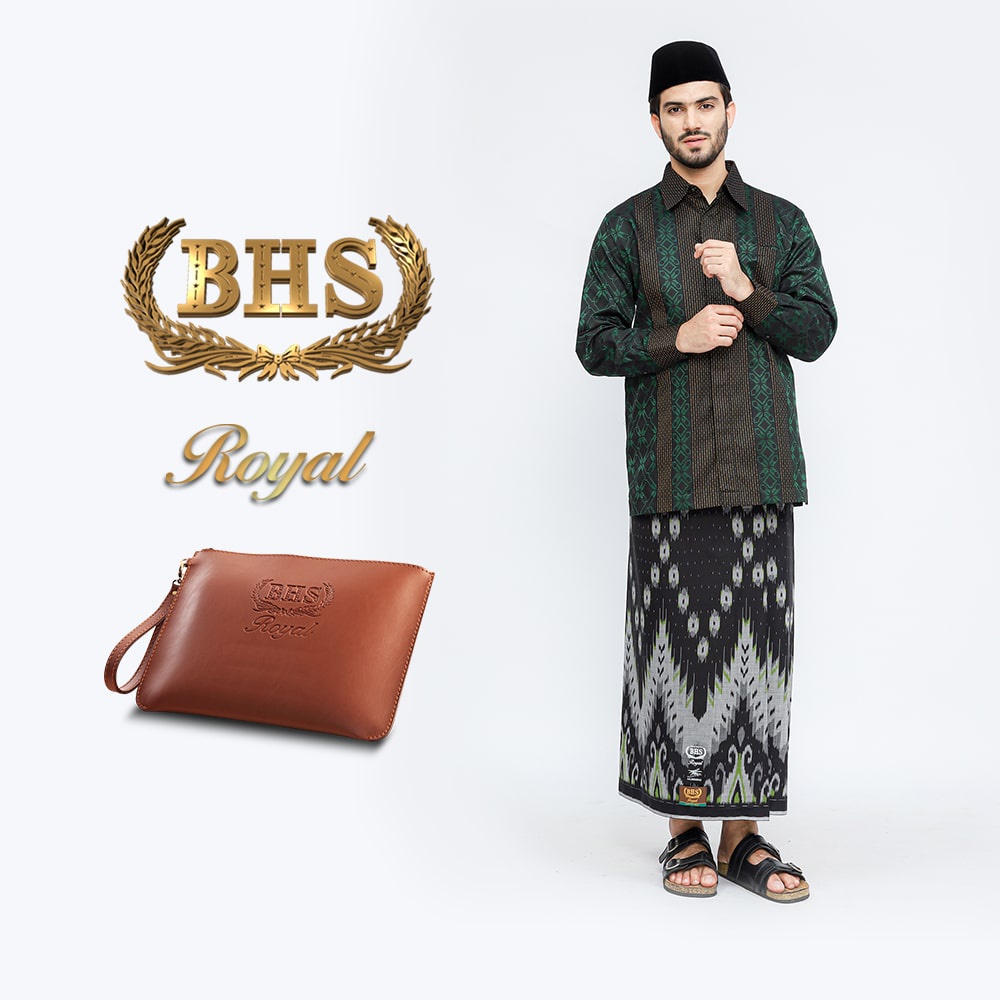 Jual Sarung BHS Royal Gold Motif R58 IKB Hitam Hijau | Shopee Indonesia