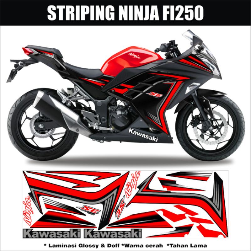 Jual STIKER KAWASAKI NINJA 250 FI / STRIPING MOTOR NINJA FI MOTIF BARU ...