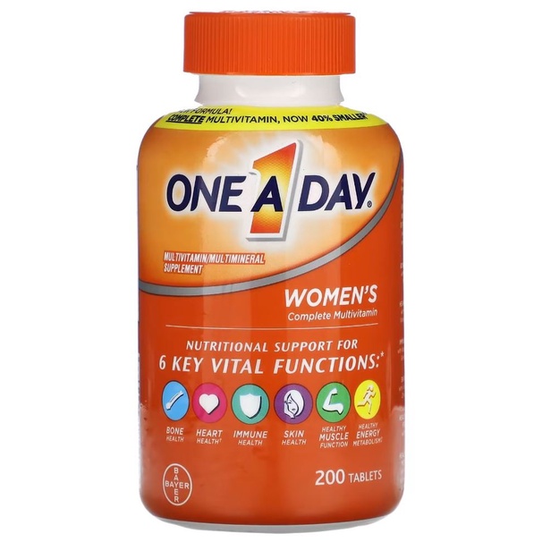 Jual One A Day Womens Complete Multivitamin Multimineral 200 Tabs Bayer