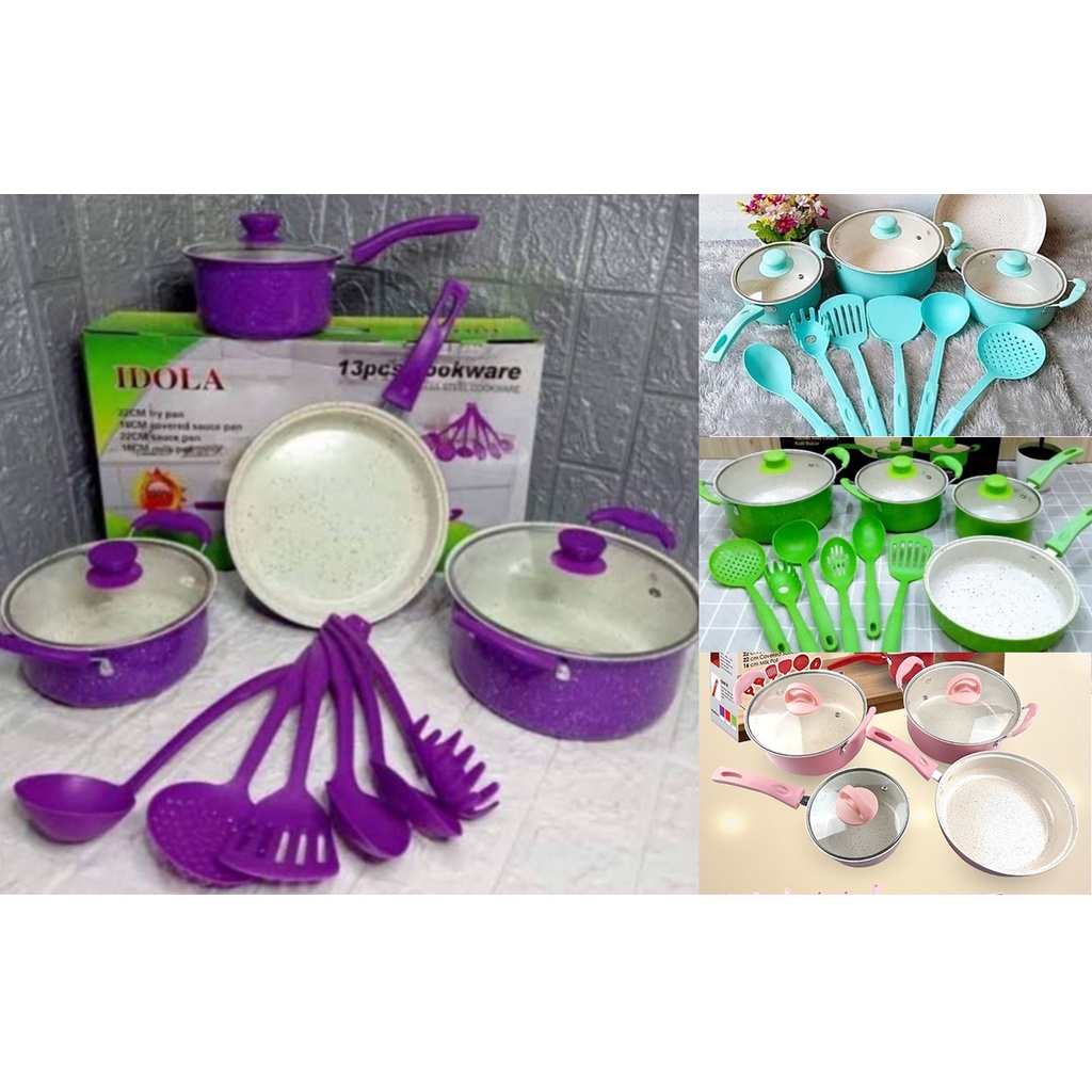 Jual COD Joy KTB Panci Cookware set 13 panci teflon set plus spatula ...