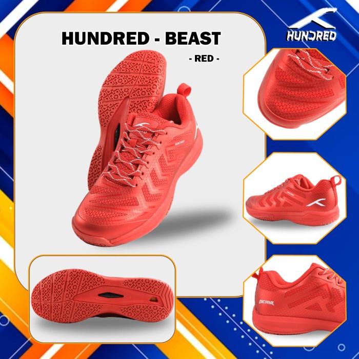 Jual SEPATU BADMINTON SHOES HUNDRED BEAST- RED | Shopee Indonesia