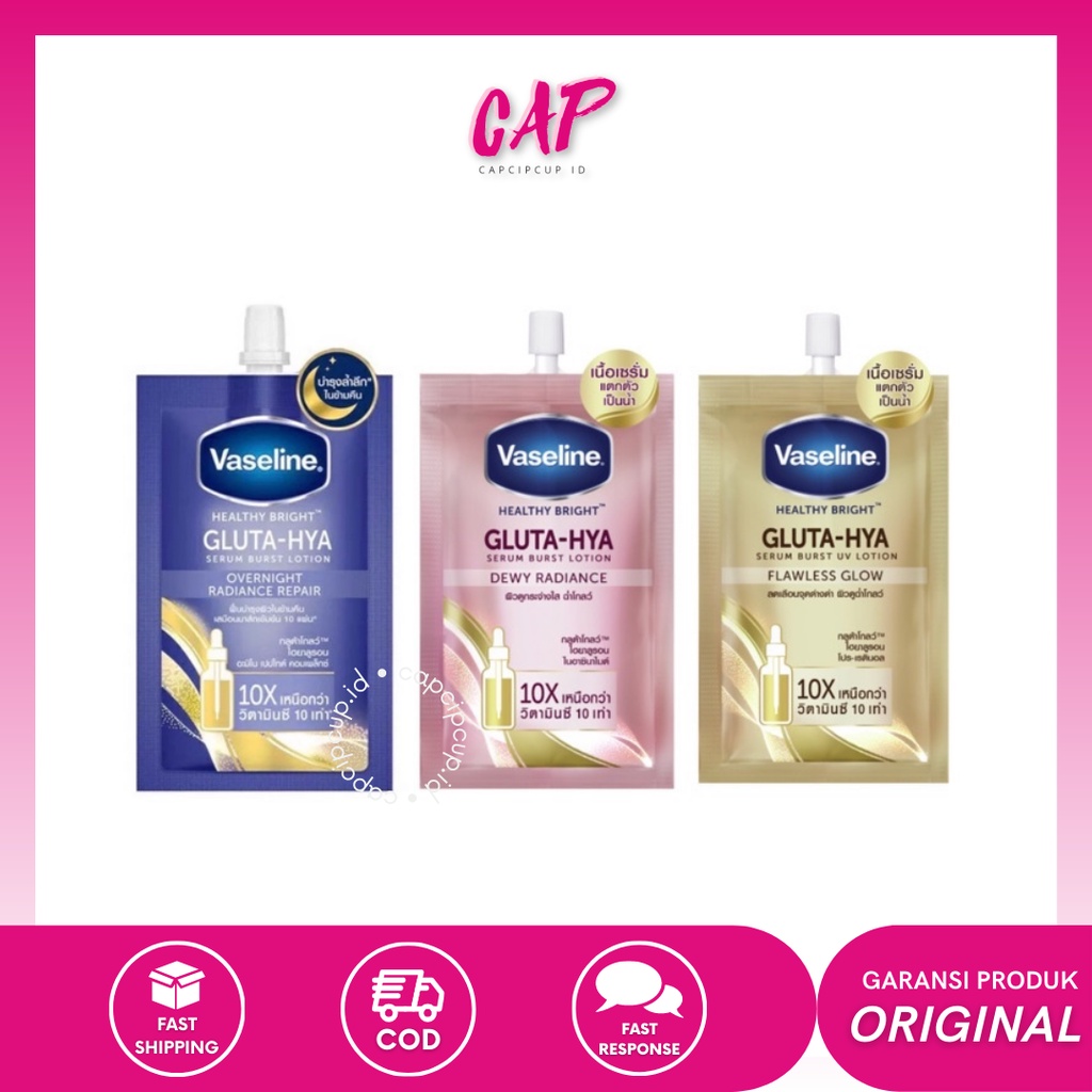 Jual CAP - VASELINE Healthy Bright Gluta Hya Serum Burst Lotion Dewy ...