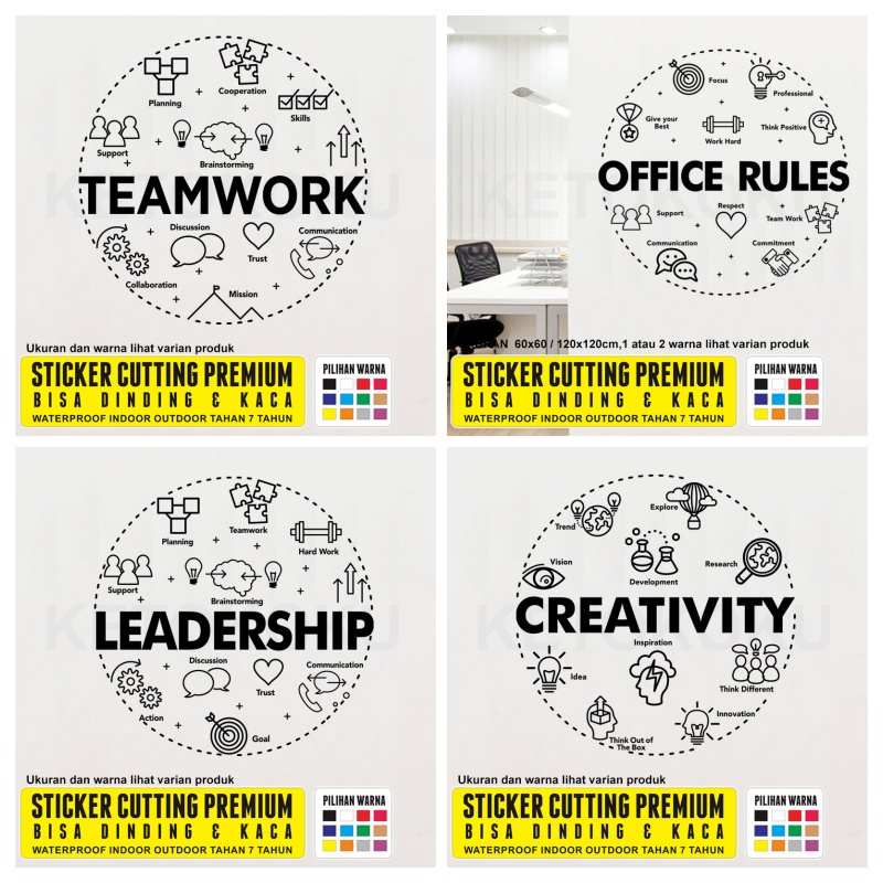Jual Wall Stiker Dinding Tembok Kaca Motivasi Kerja Kantor Aesthetic ...