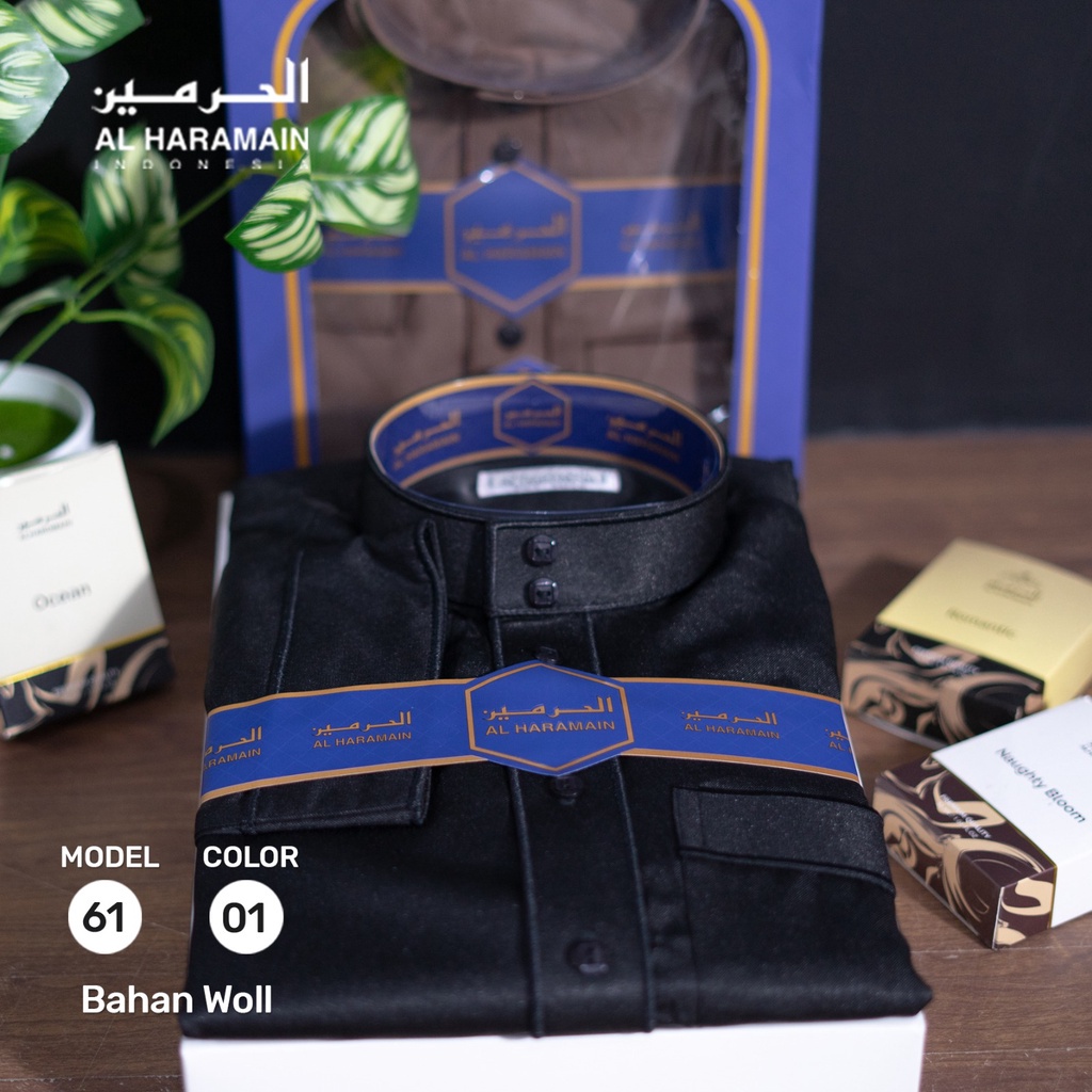 Jual AL Haramain Jubah / Gamis Pria Dewasa Premium Wol (61) | Hitam ...