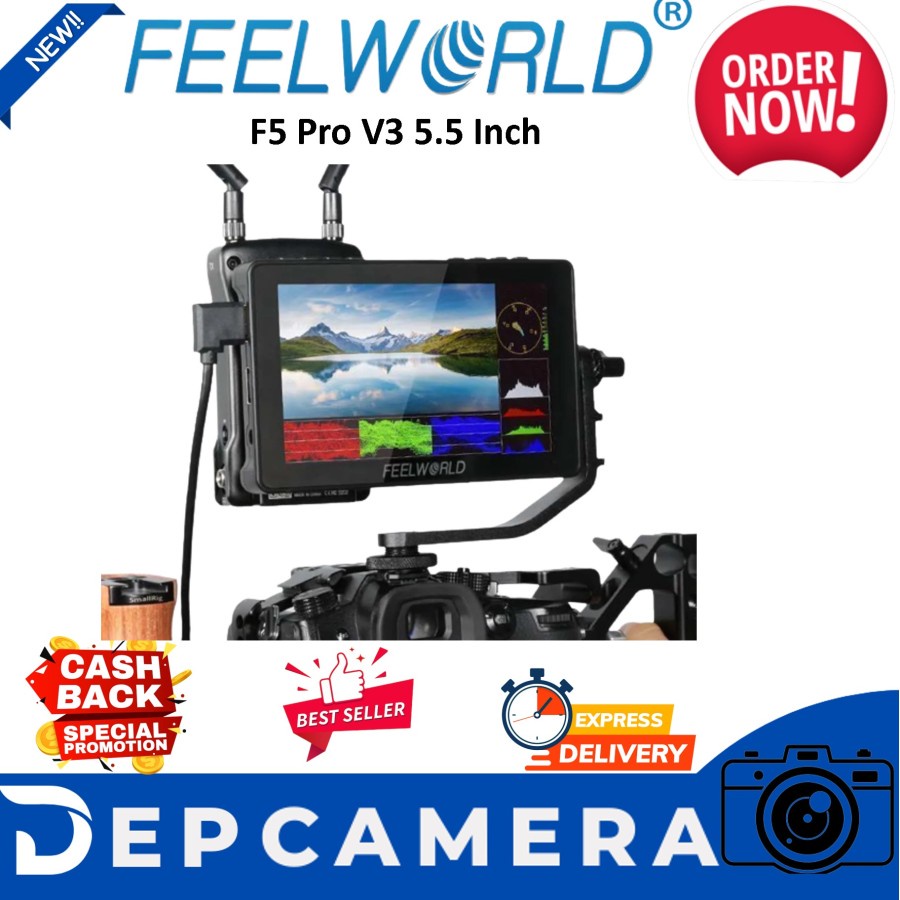Jual FEELWORLD F5 Pro V3 5.5 Inch Touch Screen DSLR Camera Field ...