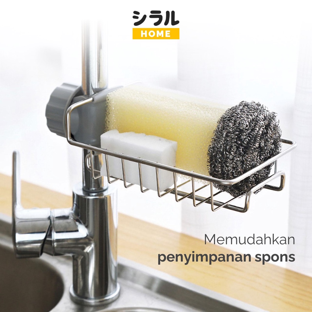 Jual Rak Wastafel Cuci Piring Stainless Steel Gantungan Spons Sabun Lap ...