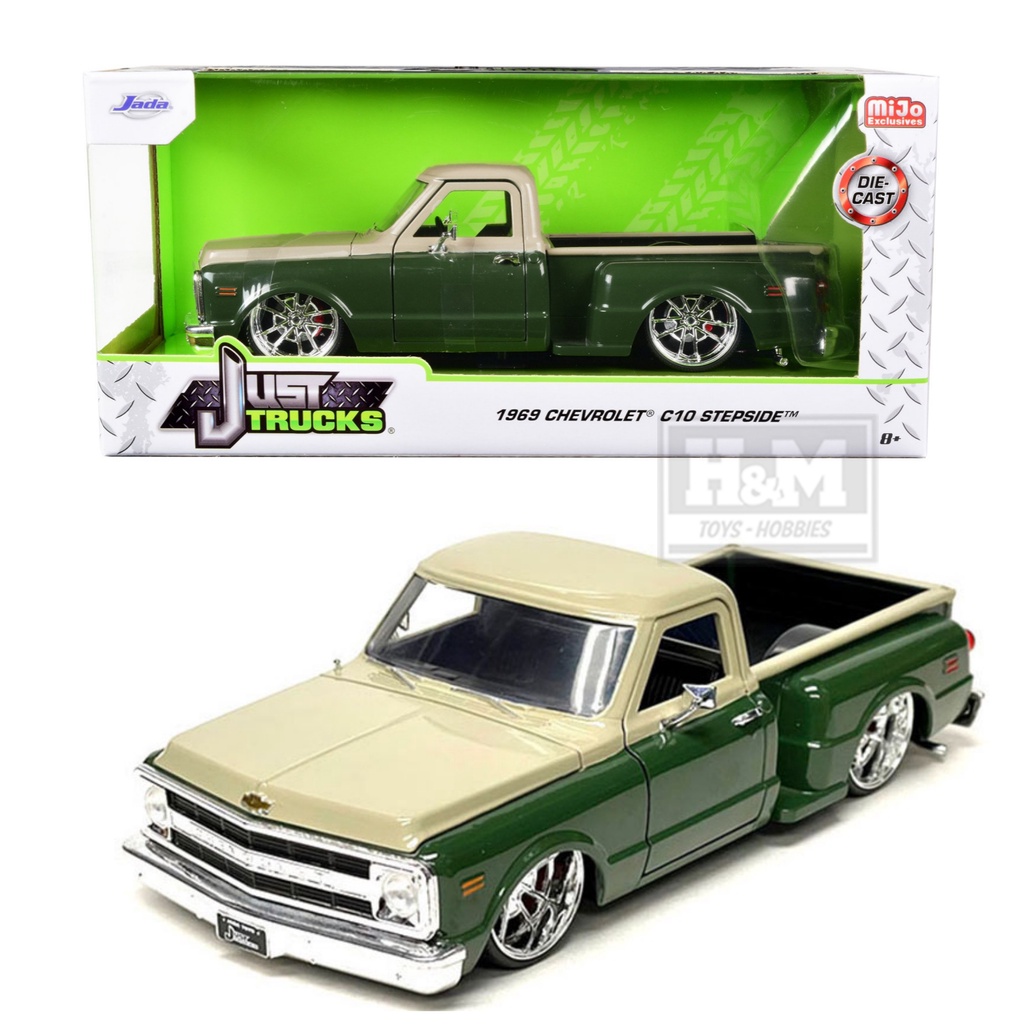 Jual Jada 1:24 - 1969 Chevrolet C10 Stepside Custom ( Two-Tone Green ...