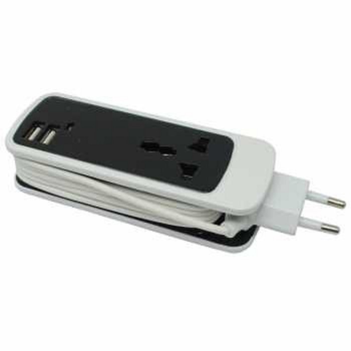 Jual Stop kontak/Colokan Listrik 2 port USB 1 UK port - Hitam | Shopee ...