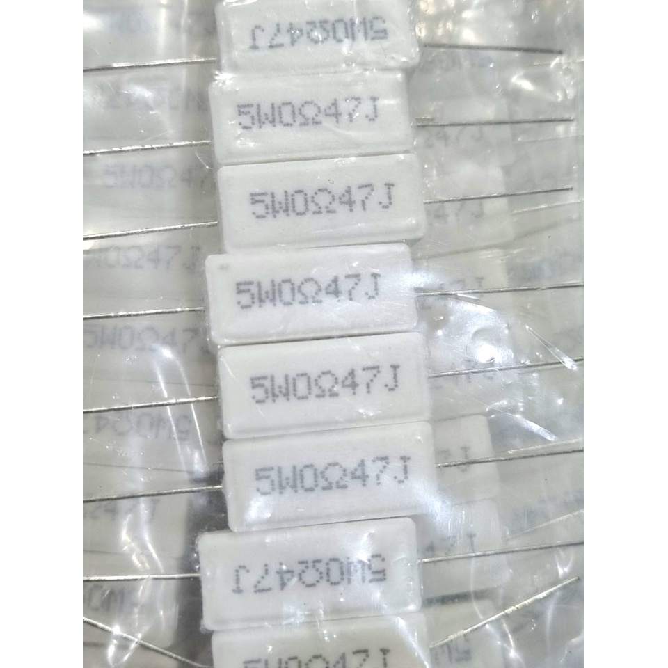 Jual Resistor 5 Watt 5W 0.47 ohm Resistor Kapur 5W 0.47ohm | Shopee Indonesia