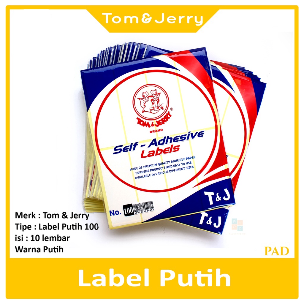 Jual Tom & Jerry - Label Paper Putih No.100 - Pad | Shopee Indonesia