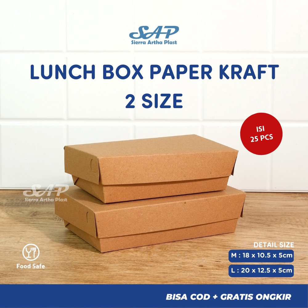 Jual Lunch Box | Paper Lunch Box | Lunch Box M | Lunch Box L | Paper Kraft Lunch Box | Lunch Box ...
