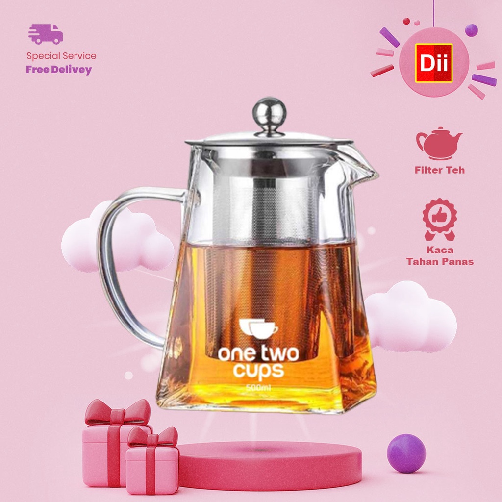 Jual Teko Pitcher Teh Chinese Teapot Maker Glass - TP-761 One Two Cups Teko Kaca Saring Teh ...