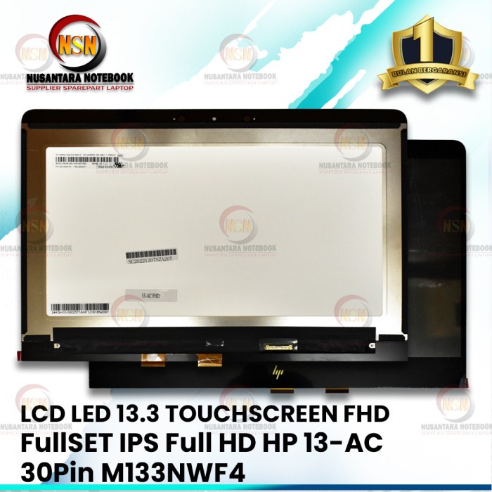 Jual LCD LED 13.3 HP 13-AC FULLSET TOUCHSCREEN FULL HD IPS 30Pin ...