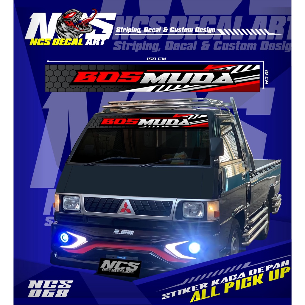 Jual Stiker Decal Kaca Depan BOS MUDA All Mobil Pick Up Bisa Untuk ...