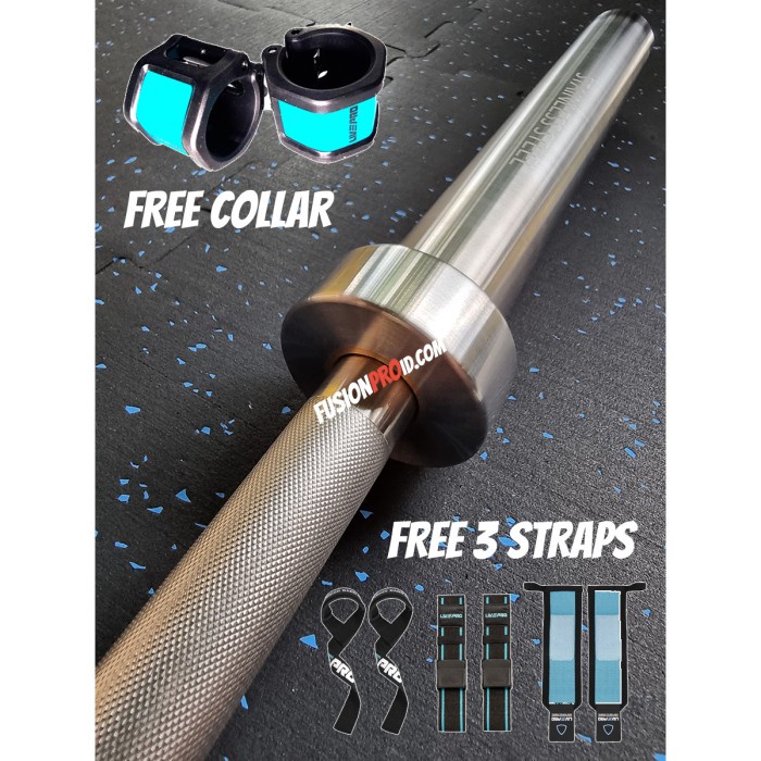 Jual Stick Barbel Lurus Stainless Steel 1000lbs 15kg 2M 5Cm Olympic Bar ...