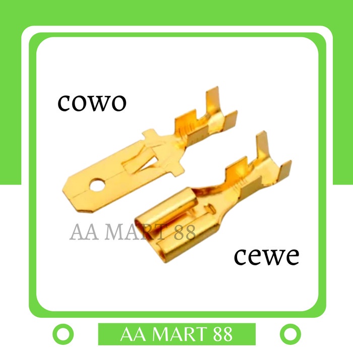 Jual Skun-Skun-Terminal Kabel Gepeng Cewe dan Cowo Kuningan Besar 7 mm ...