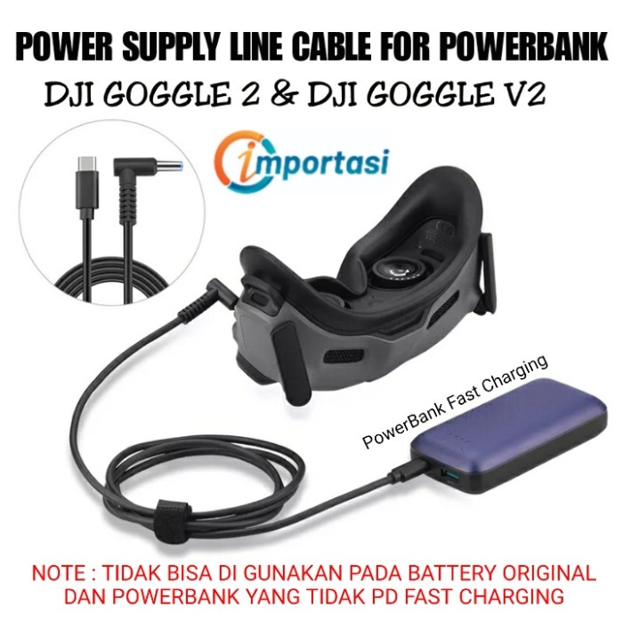 Jual Power Supply Line Cable For PowerBank DJI GOGGLE 2 Charging Kabel ...