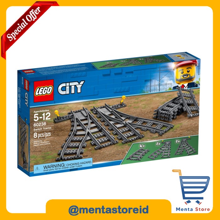 Jual LEGO 60238 City Switch Tracks Cargo Train Set Mainan Rel Kereta Api | Shopee Indonesia
