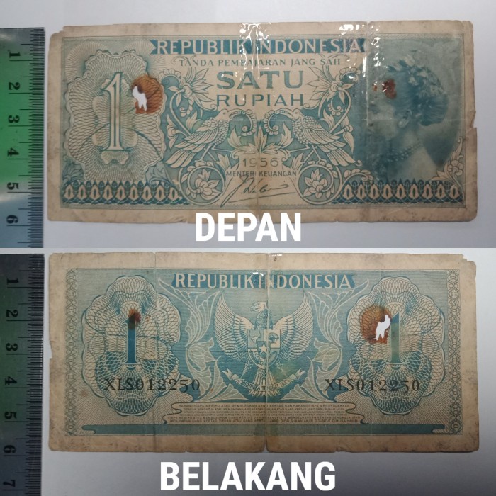 Jual Uang Kuno Indonesia 1 Rupiah Asli tahun 1956 Sejarah Bangsa ...