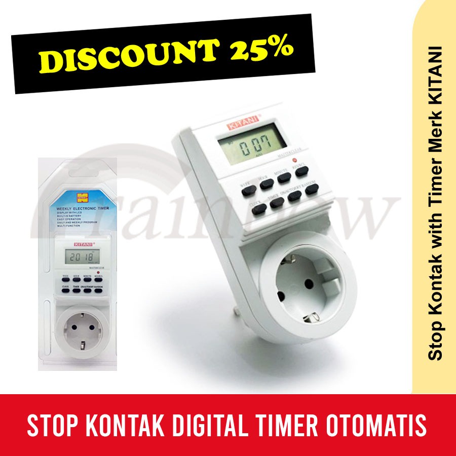 Jual Stop Kontak Otomatis dengan Digital Timer KITANI / Colokan Timer ...
