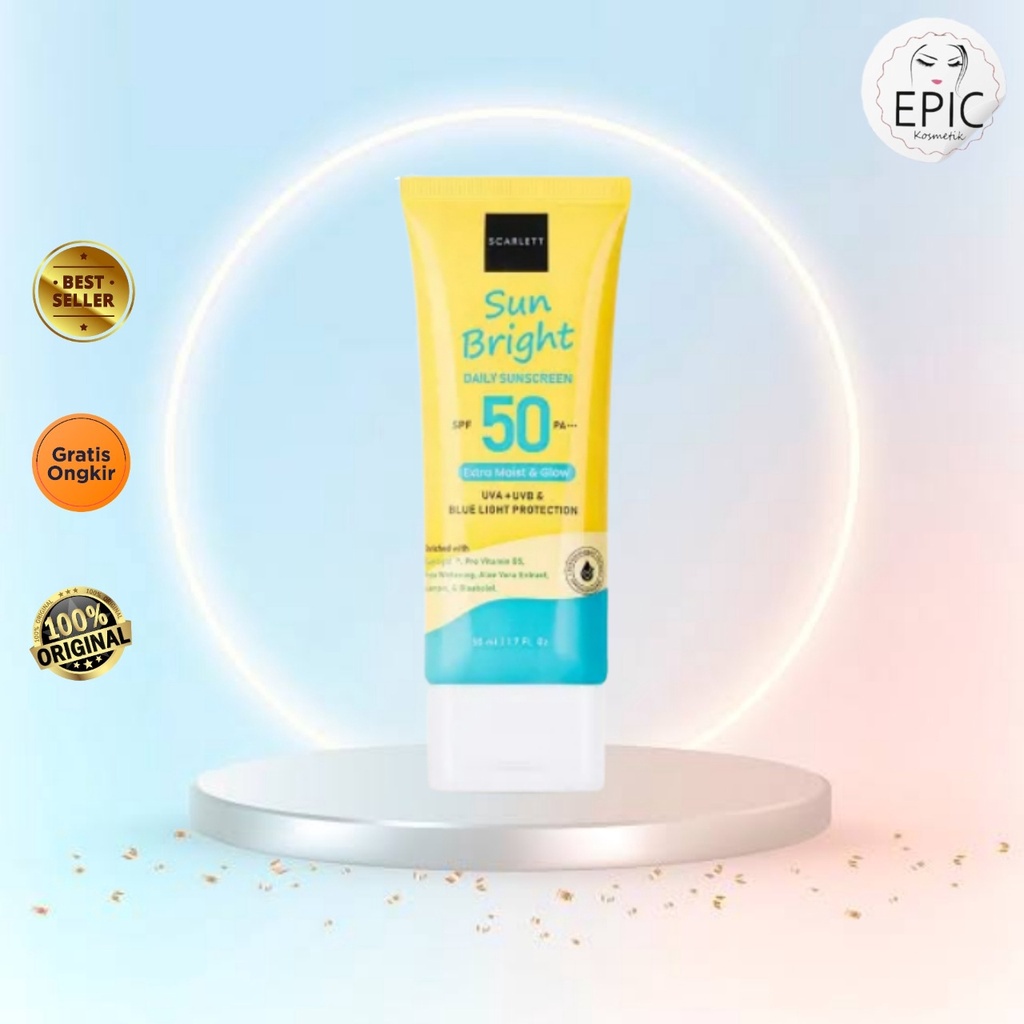 Jual SCARLETT Sun Bright Daily Sunscreen SPF 50 PA++ / Epic Kosmetik | Shopee Indonesia