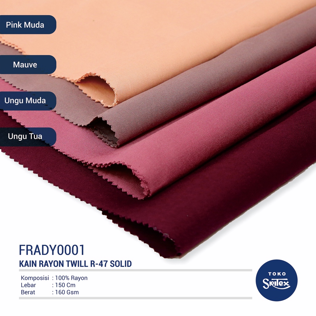 Jual Toko Sritex Kain Rayon Twill Dyed Galaksi Premium, R47. Harga per ...