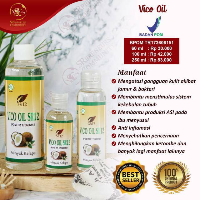 Jual VCO SR12 - Virgin Coconut Oil Capsule 100% Minyak Kelapa Murni ...