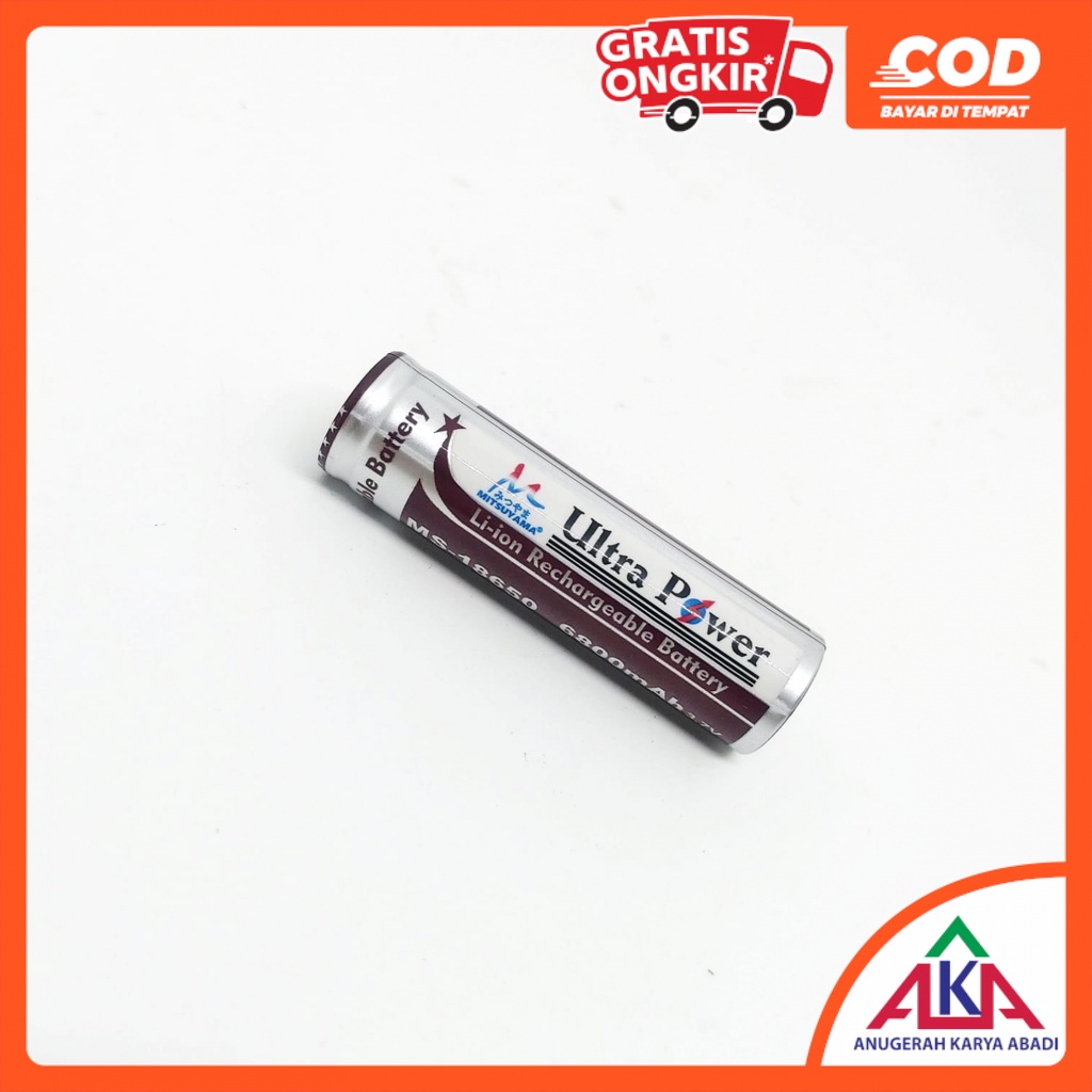 Jual Baterai Cas 18650 MITSUYAMA MS-18650 6800 mAh FLAT / RATA ...