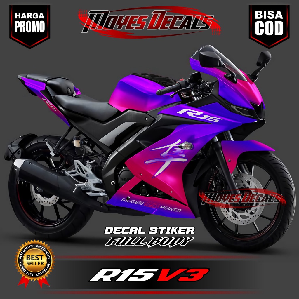 Jual Decal Striping Yamaha R15 V3 Fullbody // Stiker R15 V3 Full Blok ...