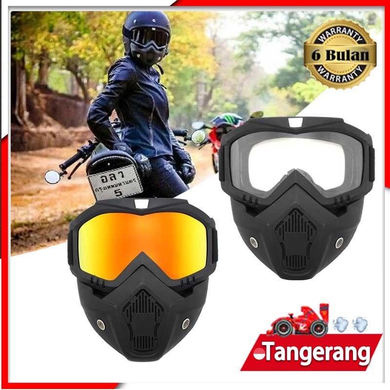 Jual Goggles Kacamata + Masker Helm Motor Goggle Mask Topeng Kacamata ...