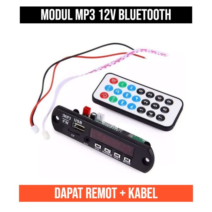 Jual MP3 Player bluetooth Modul 12V FM Radio TF Card USB AUX Kit Module ...