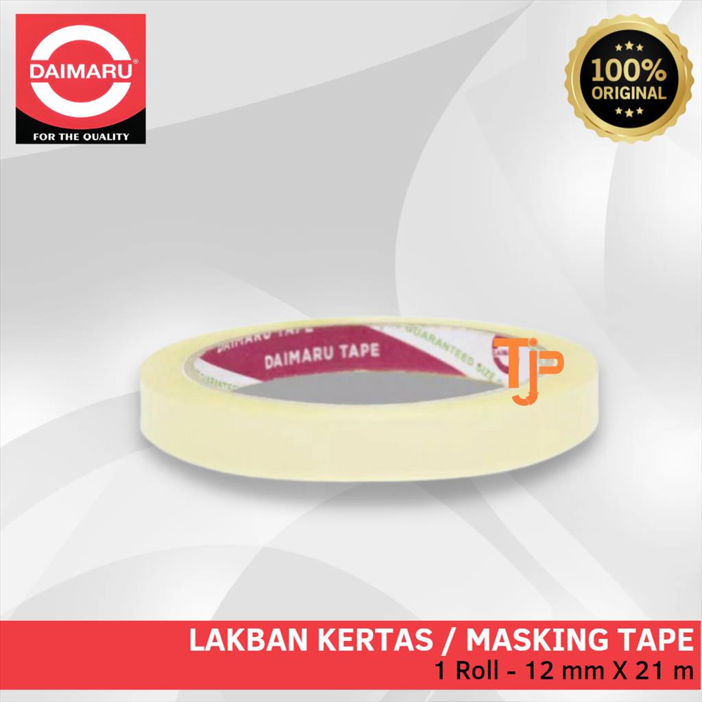 Jual DAIMARU LAKBAN KERTAS / MASKING TAPE 12 mm X 21 m / Roll | Shopee ...