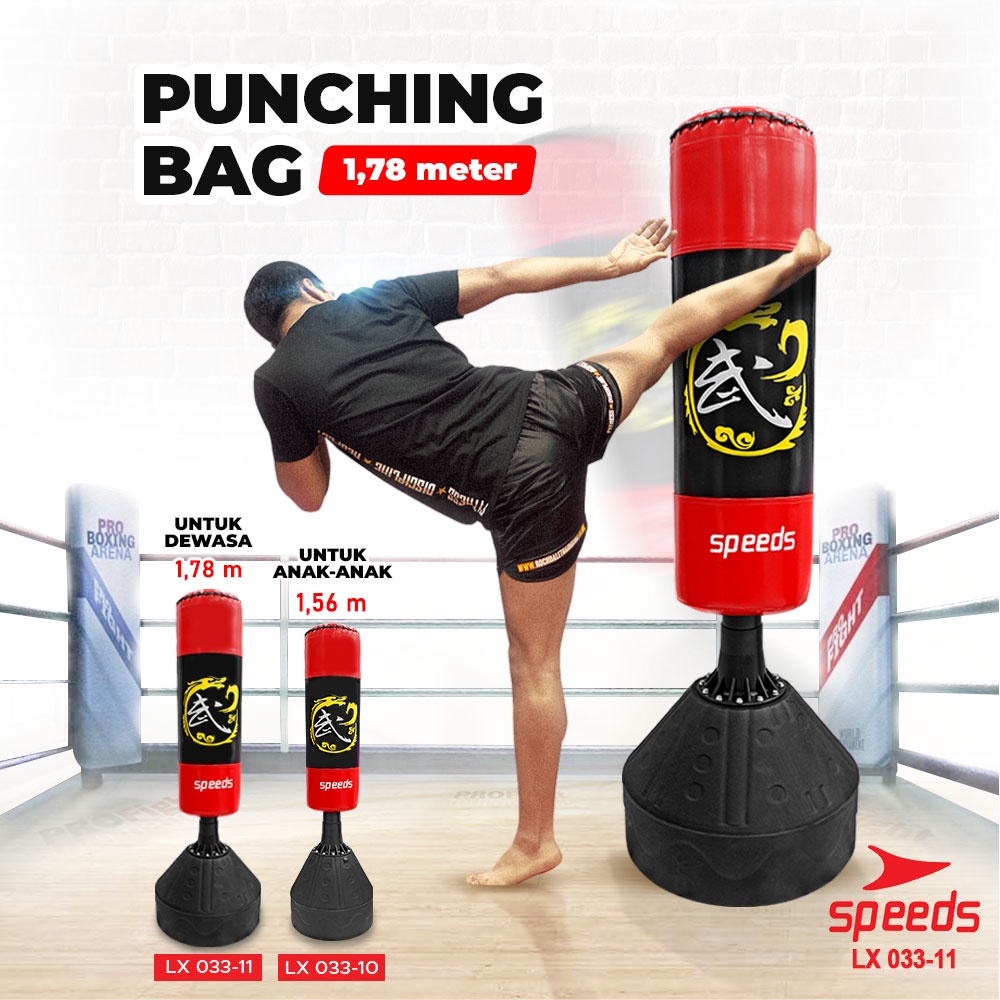 Jual SPEEDS Samsak Boxing 1,78m Training Berdiri Punching Bag Premium ...