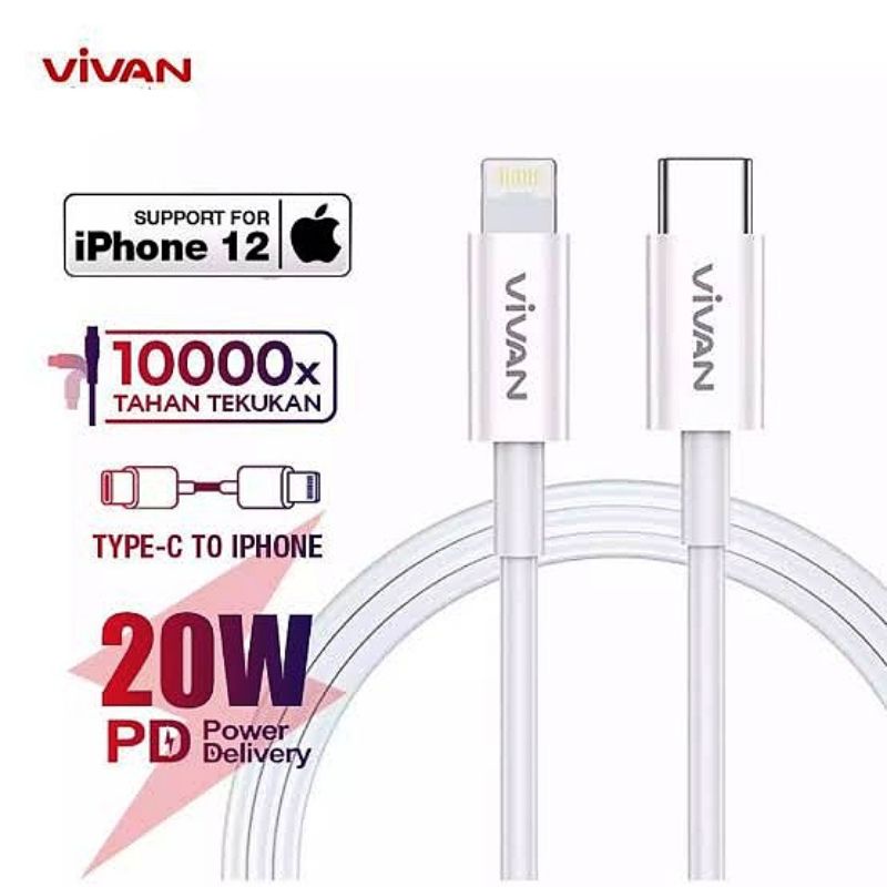 Jual (VIVAN) KABEL DATA IPHONE USB C TO LIGHTNING 20W FAST CHARGE ...