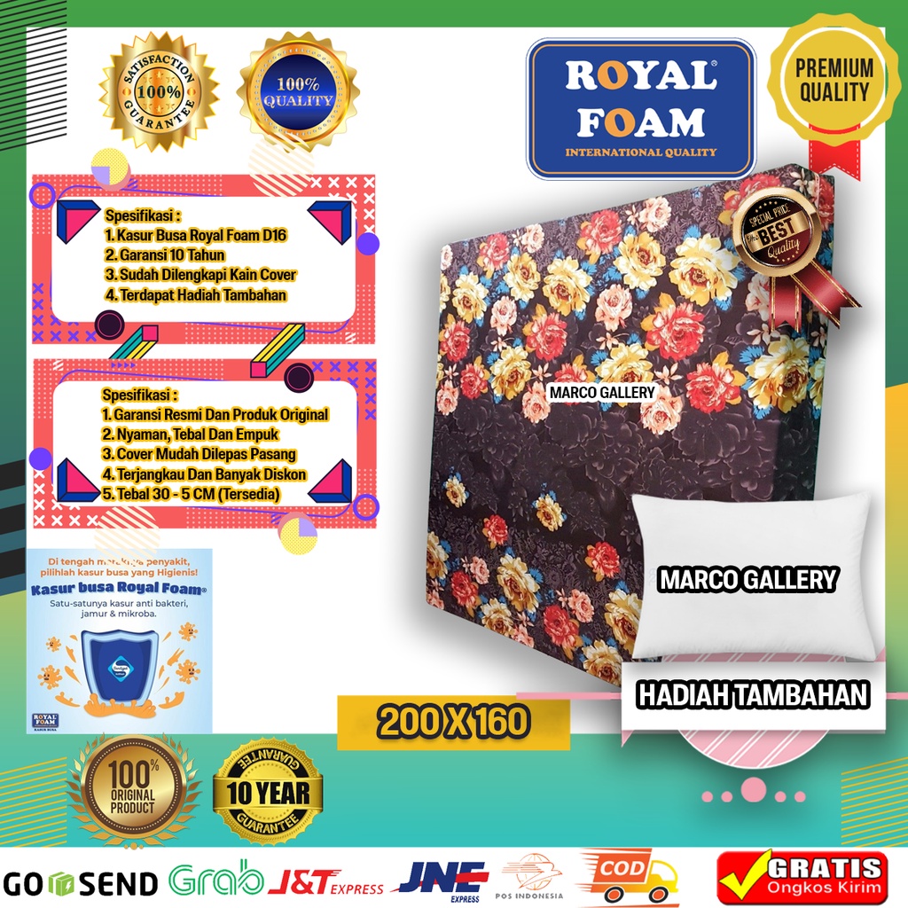 Jual [200X160] Kasur Busa ROYAL FOAM D16 Ukuran 200 X 160 cm Garansi 10 ...