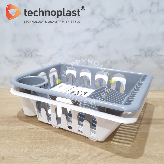 Jual TECHNOPLAST Monochrome Dish Drying Rack | Rak Piring Dapur ...