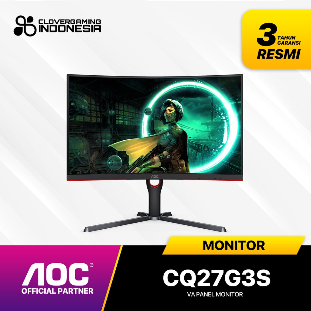 Jual AOC CQ27G3S 27" Curved QHD VA 165Hz 1ms sRGB FreeSync Gaming ...